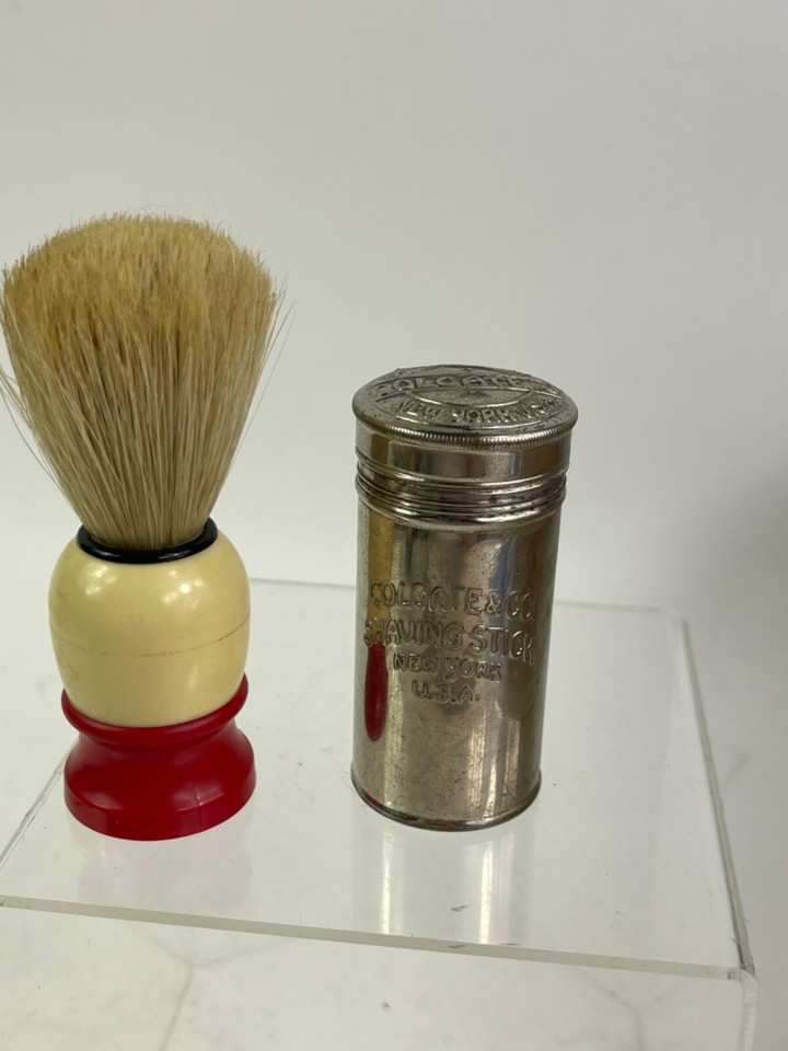 Early shaving items Colgate shaving sticks tin and brush | eBay
