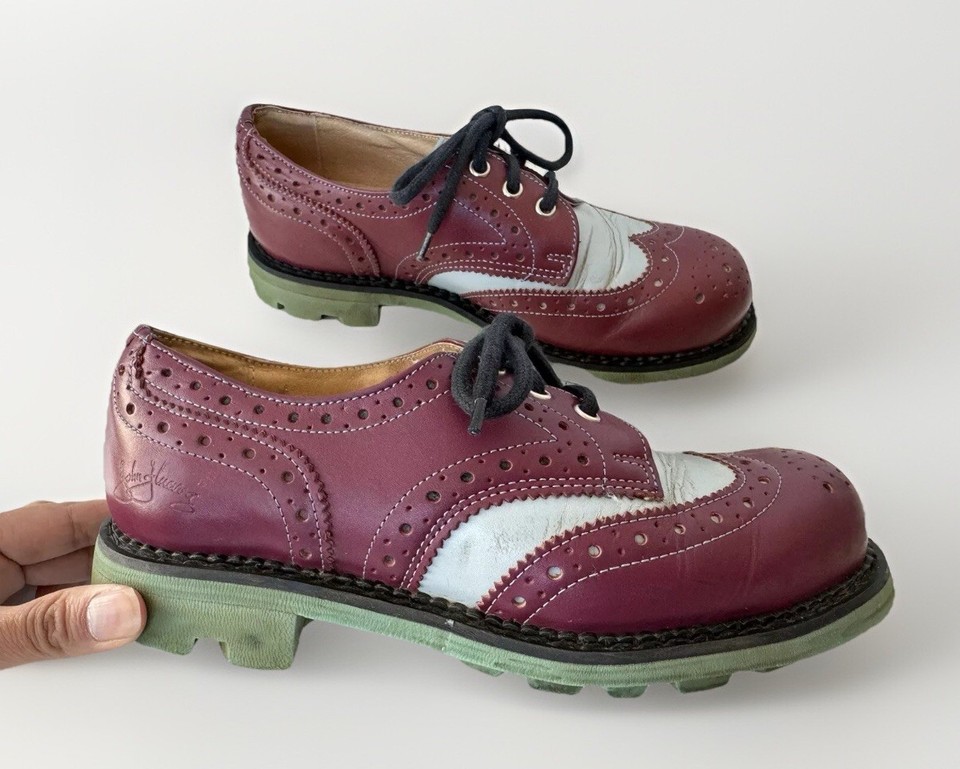 John Fluevog Angel Purple and Blue Lace Up Wingtip Oxfords Shoes | eBay