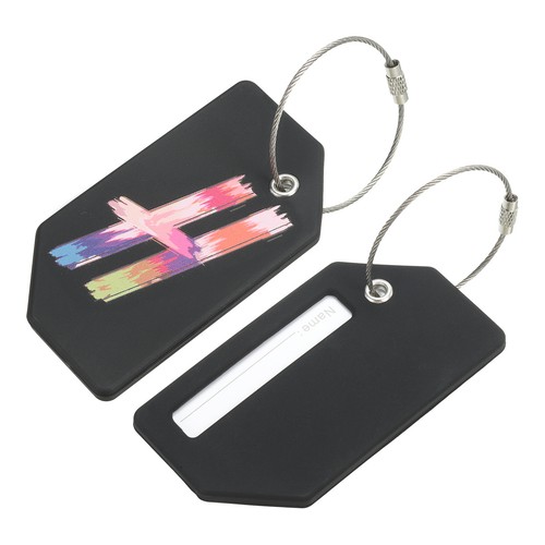 2Pcs 3.6"x2" Silicone Luggage Tags Handbag Label Initial Letter H ...