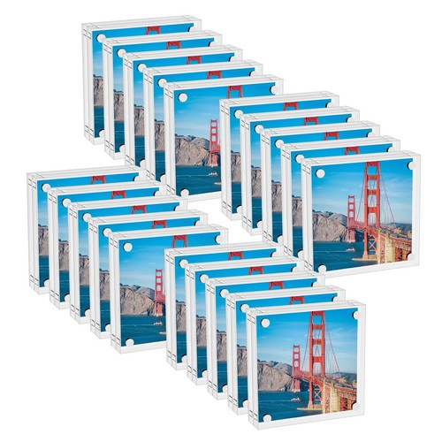 Mini Picture Frame 3x3 inch Acrylic Magnetic Photo Card Frame 20mm ...