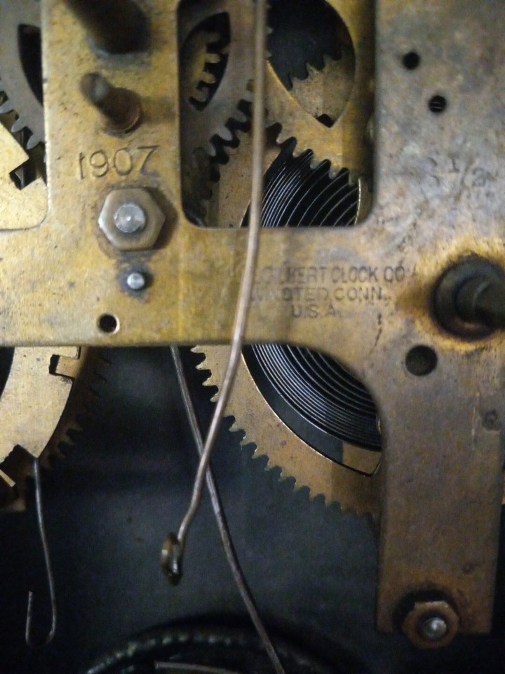 Antique WM.Gilbert Clock Co. Wind Mantel Clock movement works Parts ...