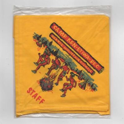 Camp-Ken-Etiwa-Pec Staff Orange Mt. Council BSA Dark Yellow Neckerchief ...