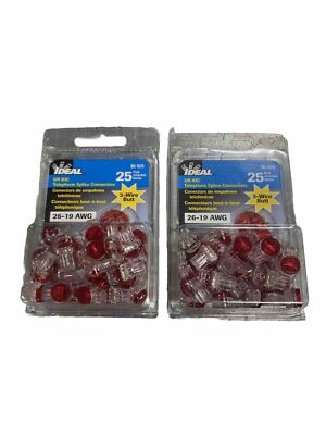 x2 IDEAL 85-925 UR IDC Telephone Splice Connectors 25 Connectors Each ...