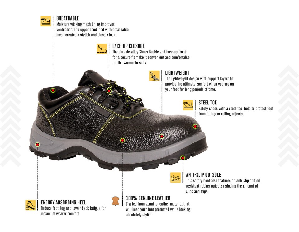 Men Lightweight Steel Toe Cap Safety Work Boots Waterproof Slip ...