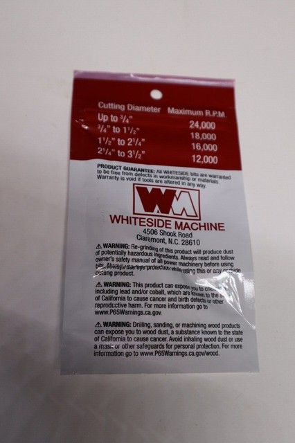 Whiteside Router Bits 1541 V-groove 60-degree 1/4-inch Cutting Diameter ...