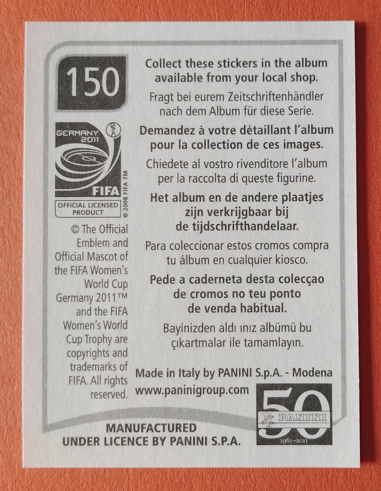 Panini Sticker 150 Evelyn Lopez Mexico FIFA Women's World Cup 2011 ...