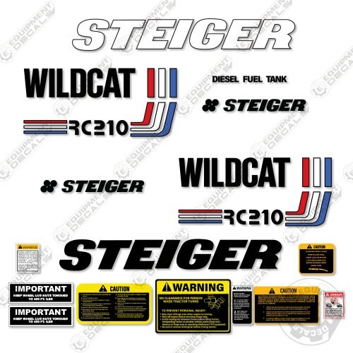 Fits Steiger Wildcat RC210 Decal Kit Tractor - 7 YEAR OUTDOOR 3M VINYL ...