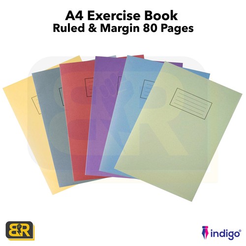 A4 Ruled Feint & Margin Homework School Exercise Book Jotter NoteBook ...