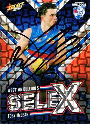 Signed 2018 WESTERN BULLDOGS AFL Card TOBY MCLEAN SeleX | eBay Australia