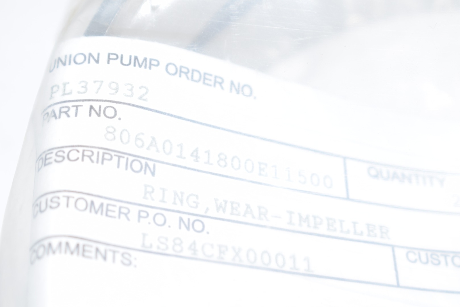 Lot of 2 NEW Textron Union Pump 806A0141800E11500 Ring Wear Impeller | eBay