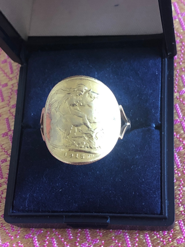 King George V 22ct Gold Sovereign Ring 1915 | eBay UK