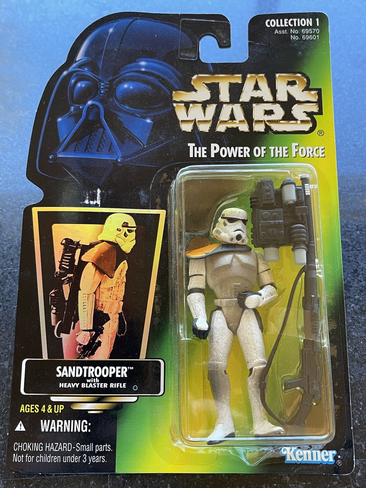 VTG STAR WARS Power of The Force SandTrooper W/ Blaster Rifle ACTION ...