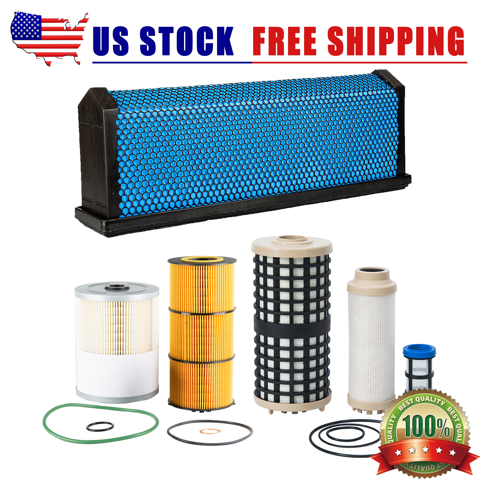 Fuel & Oil Filter Kit For Detroit DD13 DD15 DD16 AF27879 PF9924 FS19915 ...