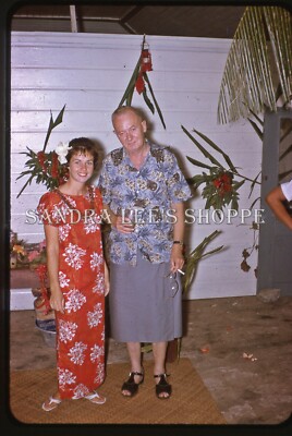 1960s Slide American Samoa Father Smoking Daughter Samoan Clothes #5158 ...