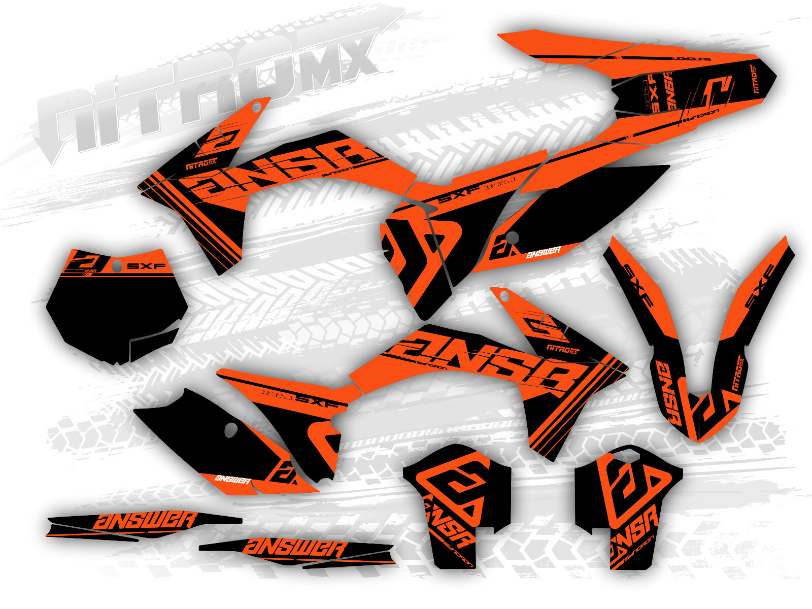 NitroMX Graphic Kit for KTM SX SXF 125 250 350 450 2011 2012 Decals ...