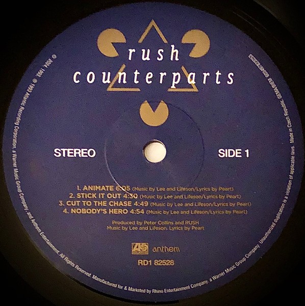 Rush - Counterparts (LP + LP, S/Sided, Etch + Album, RE, RM, S/Edition ...