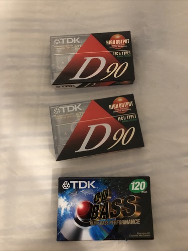 TDK CD Bass Heavy Power 120 Minute & 2TDK D90 High Output Tape NEW ...