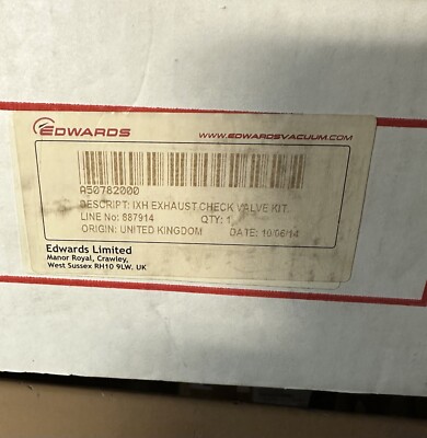 EDWARDS VACUUM PUMP IXH EXHAUST CHECK VALVE KIT A50782000 | eBay
