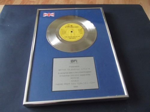 BCal & Sinatra's “New York, New York” - Genuine BPI Silver Record Award ...