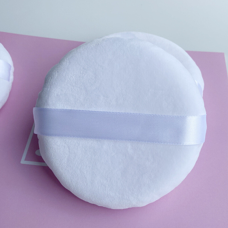 Powder Puff Large 4 in. Velour Body Makeup Puff with Satin Ribbon 3 PCS ...
