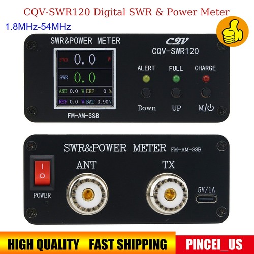 1.8MHz-54MHz CQV-SWR120 Digital SWR & Power Meter with Colour LCD ...