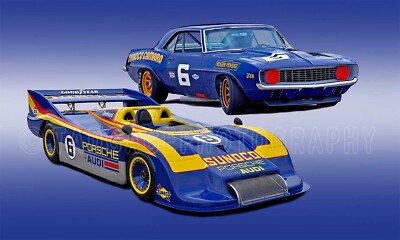 Sunoco Porsche 917 & Chevrolet Caramo Vintage Classic Race Car Photo ...
