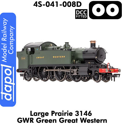 LARGE PRAIRIE 3146 GWR Great Western DCC Fitted Steam Loco Dapol 4S-041 ...