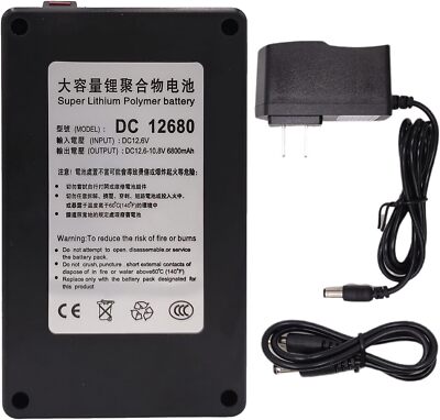 12V DC 12680 6800mAh Rechargeable Protable Battery Pack w/ Charger ...