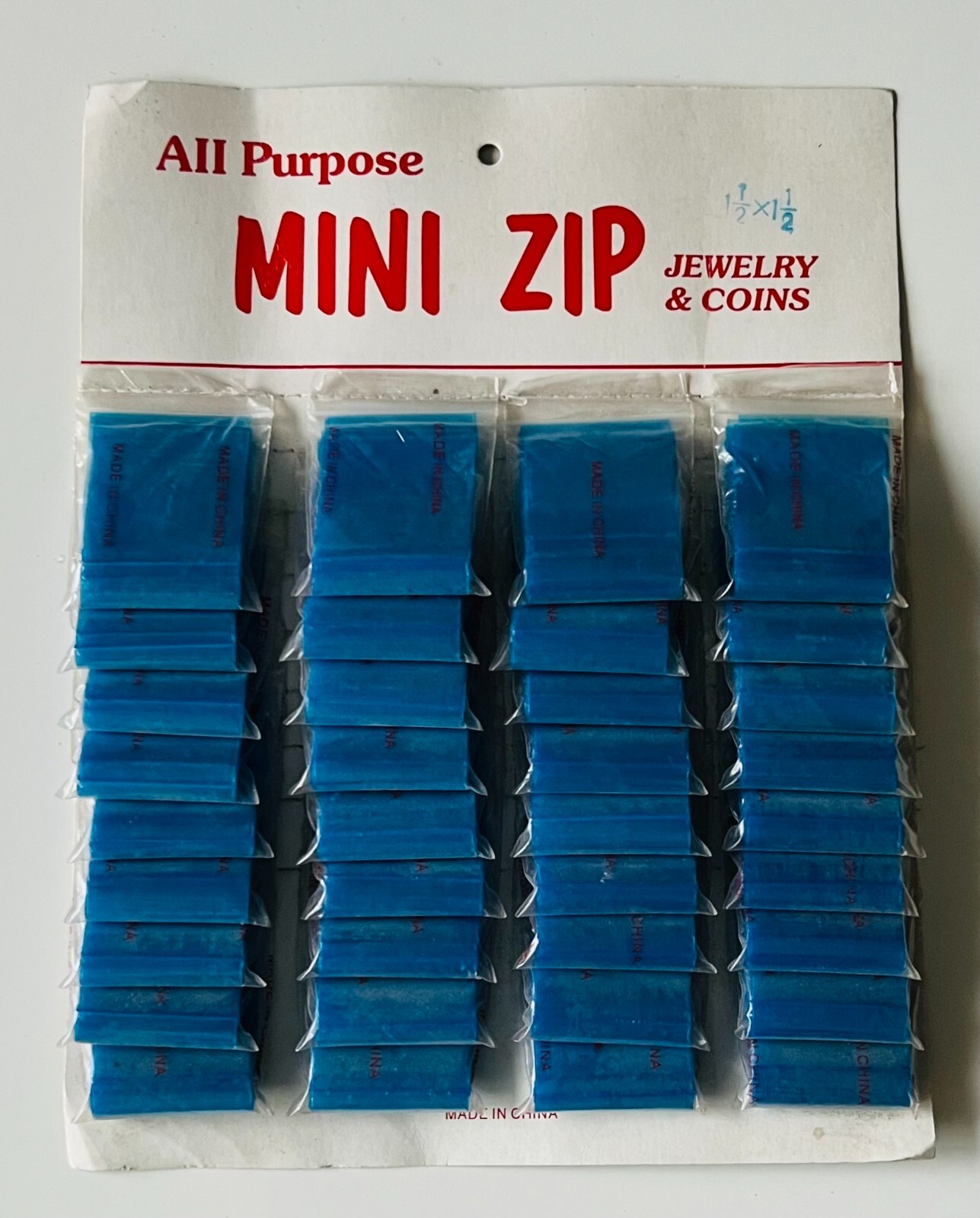 36 PK/16 ea MINI ZIP Lock Bags BLUE 1.5" X 1.5"Mini Plastic Bag Jewelry ...