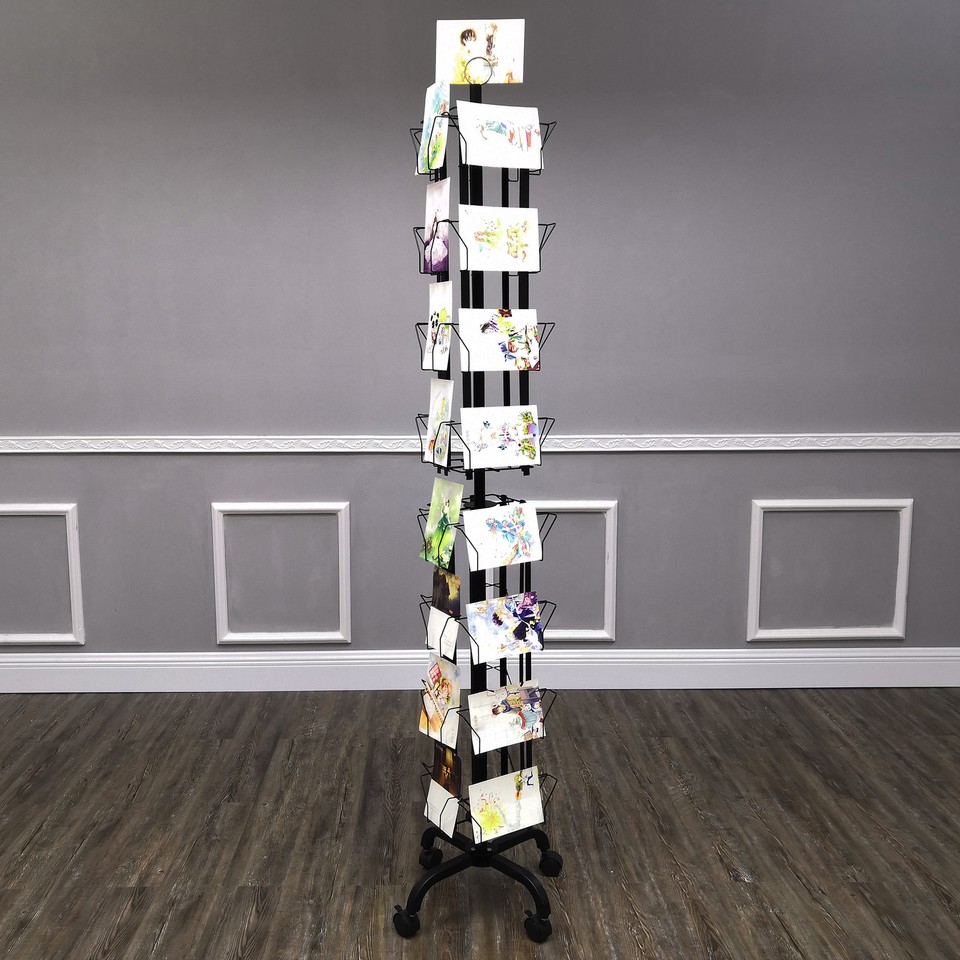 32 Adjustable Pockets Greeting Card DVD CD BOOK Display Rack 5X7 7X5 up ...
