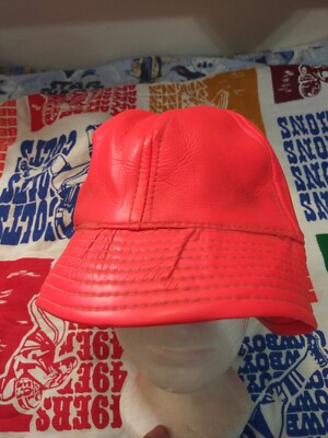 Vintage Original Jones Cap Hat Trapper Bucket Hunting Ear Flap Orange ...