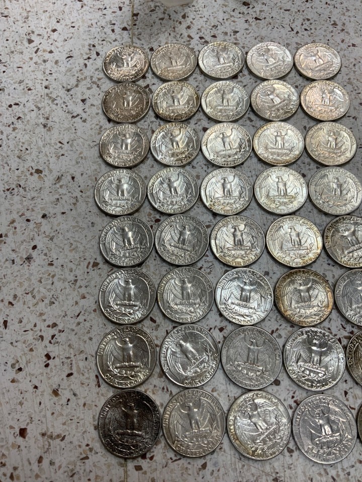 Roll of Washington Quarters .90 Silver All 1964 Except for 2 40 ...