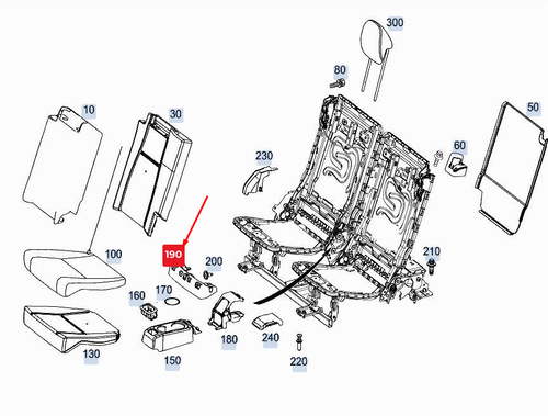 MERCEDES-BENZ GLE W167 Rear Left Seat Frame Base Cover A1679311100 NEW ...