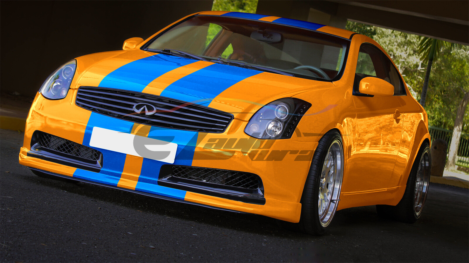 Matte Color Racing Stripes Vinyl Wrap Sticker For Infiniti G35 Stripe ...