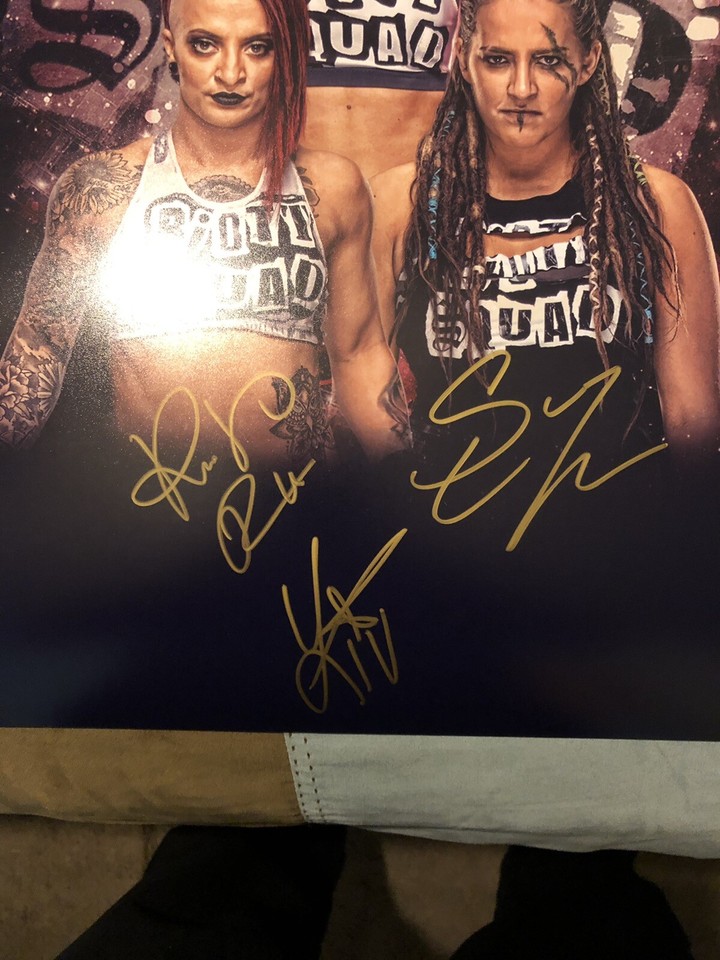 WWE THE RIOT SQUAD SIGNED 16x20 PHOTO RUBY RIOT LIV MORGAN SARAH LOGAN ...