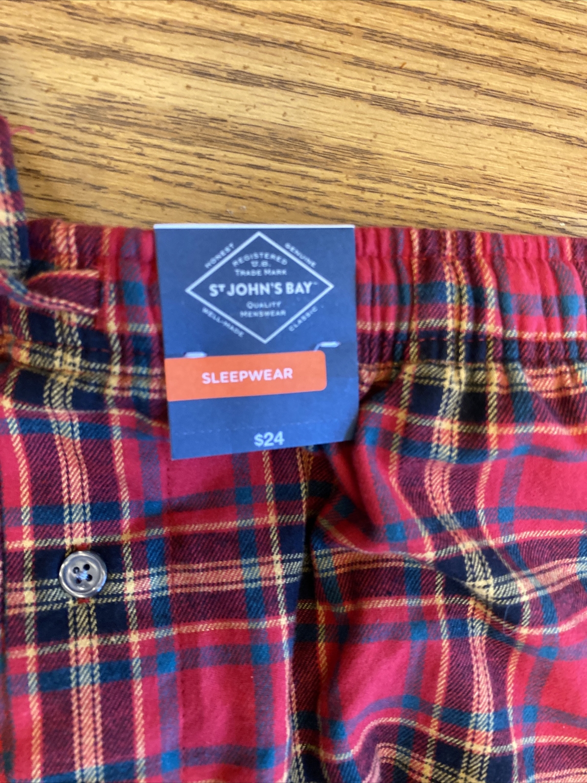 St Johns Bay Sleepwear Pants Unisex Size S Red Plaid Lounge Pockets NWT ...
