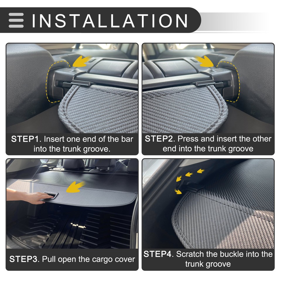 Retractable Cargo Cover for Lincoln MKX 2016-2018 Trunk Parcel Shelf ...