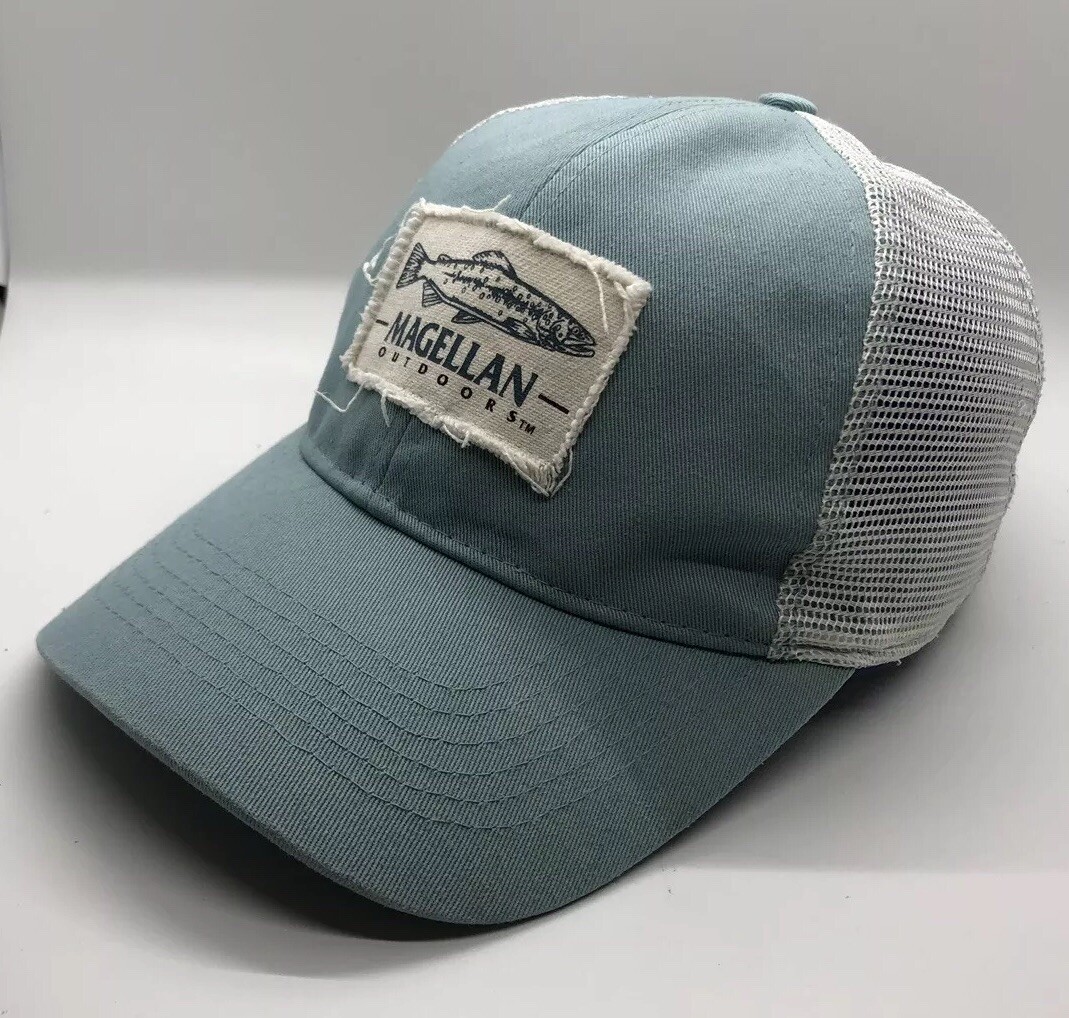 Magellan Outdoors Cap Hat Distressed Patch Snapback Mesh Polyester ...