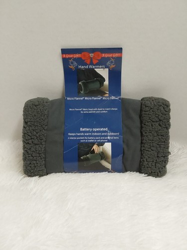 Shavel Micro Flannel Gray Battery Operated Hand Warmers W/2 Interior ...