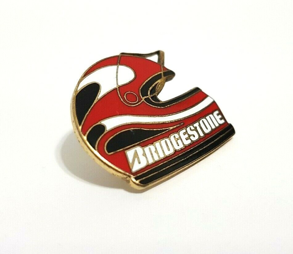 BRIDGESTONE Racing Helmet Pin Drift, Moto GP, JGTC, F1, VINTAGE Pinback ...