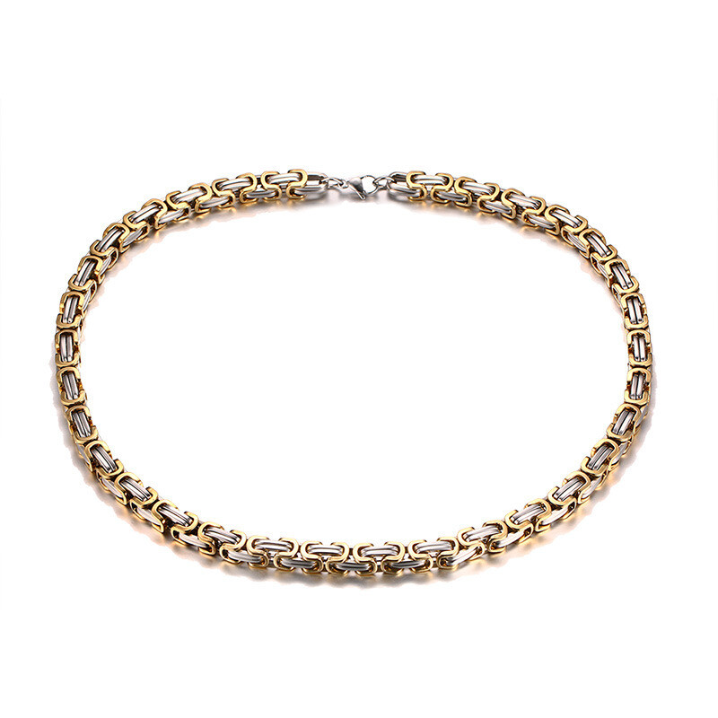 Mens Stainless Steel 4/5/6/8mm Byzantine Box King Chain Necklace ...