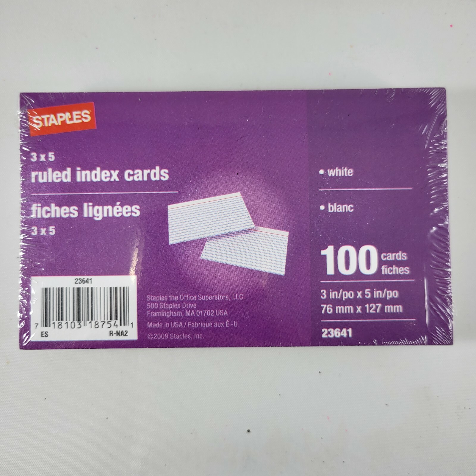 Pack of 100 Ruled Index Cards 3x5 Inches - Staples Brand | eBay