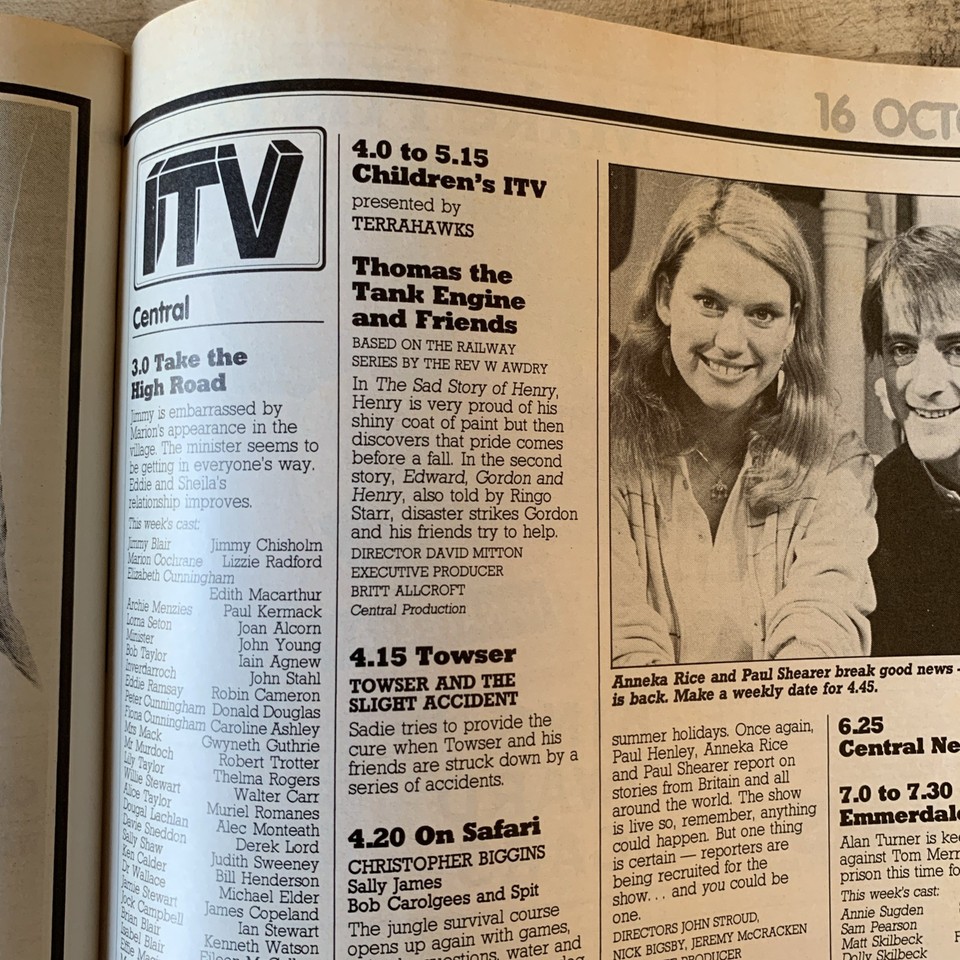Vintage Paul McCartney TV Times 13-19 Oct 1984 magazine Collectable M56 ...