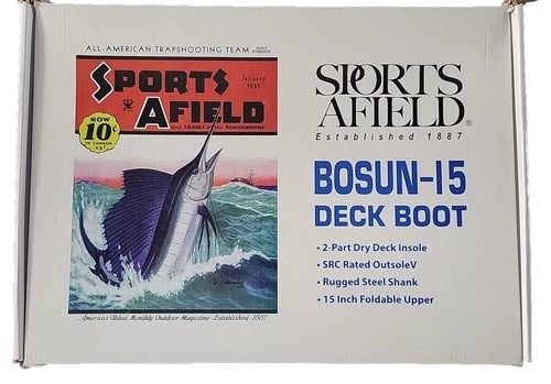NEW Sports Afield Mens Bosun 15 inch Fishing Deck Boots, Size 8 Gray ...