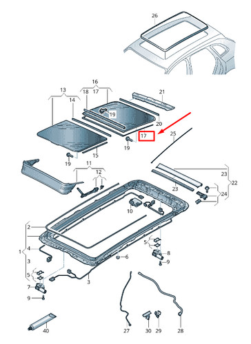 AUDI Q5 FY REAR SUNROOF GLASS COVER SEAL 80A877297 NO IMPORT DUTIES TO ...