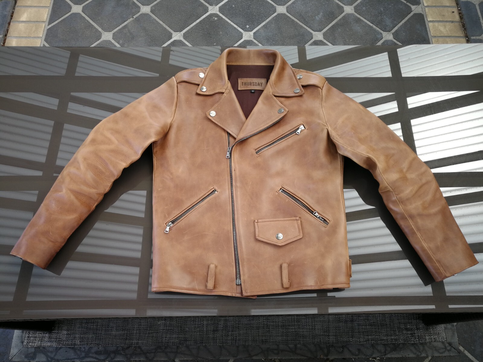 Pre-Owned Thursday Boot Horween Natural Chromexcel Leather Motorcycle ...