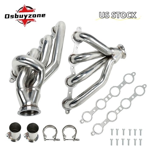 Stainless Exhaust Header Kit for LS Swap S10 LS1 LS2 LS3 LS6 Bel Air ...