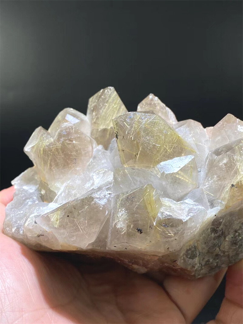 780g Natural Rutile Quartz Crystal Cluster Quartz Crystal Mineral ...