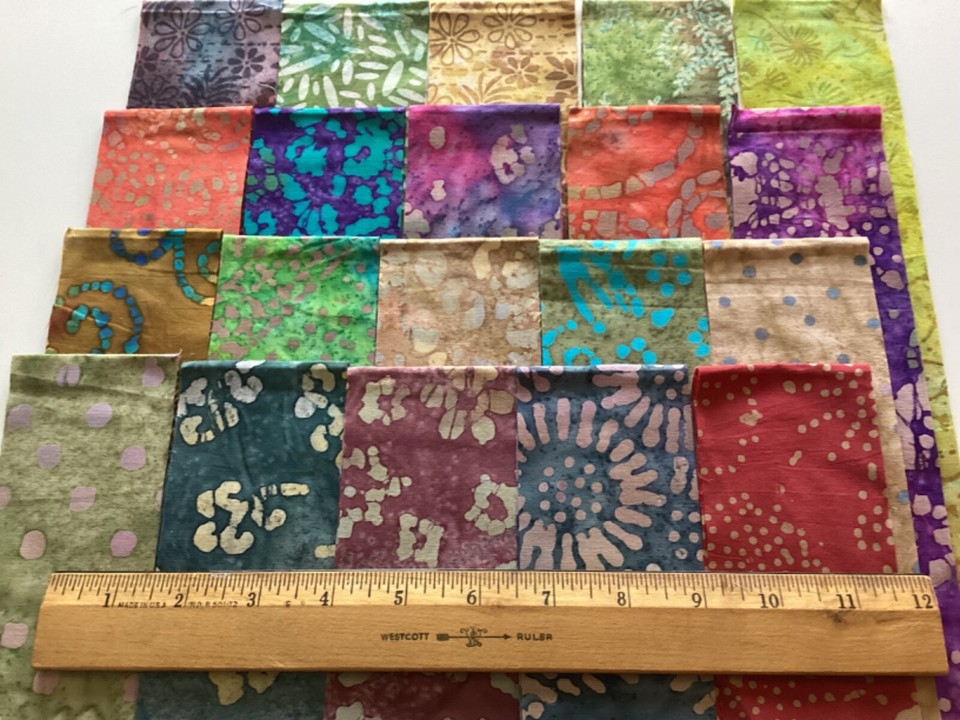 Batik Fabric Strips 20 pieces 2.5" x 44" Assorted Colors Cotton Jelly Roll | eBay