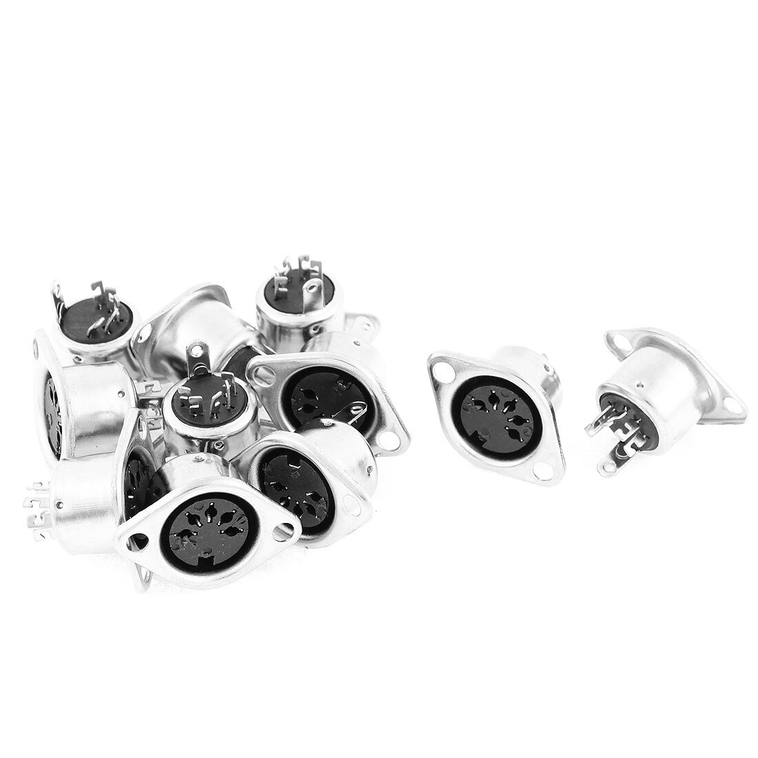 10Pcs 5-Pin Female Jack DIN Connector Adapter Sockets Silver Tone | eBay